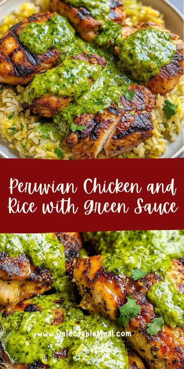 Peruvian Chicken and Rice with Green Sauce
